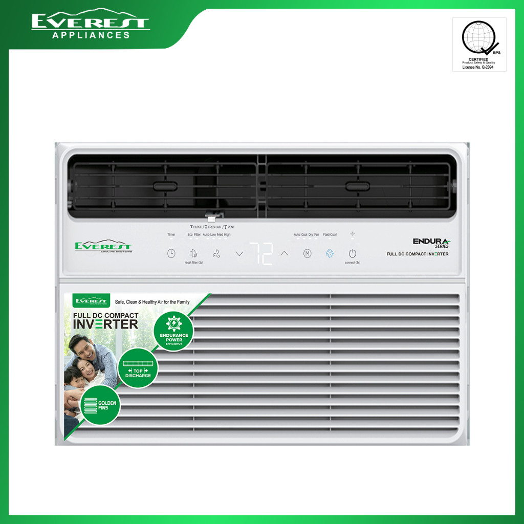 Everest Endura 1HP Inverter Window Type Aircon/ Full Dc/ Top Discharge ...