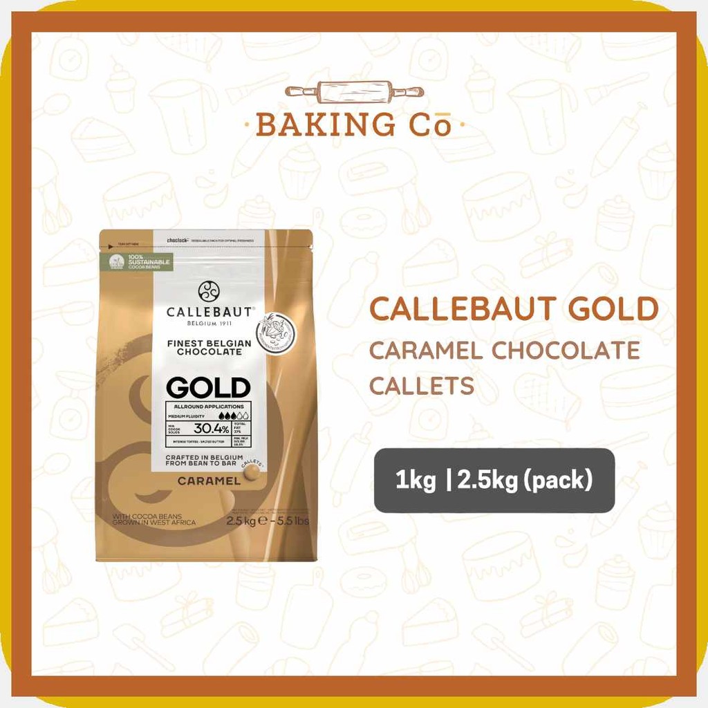 Callebaut Gold Caramel Chocolate Couverture Callets - 1kg | 2.5kg (pack ...