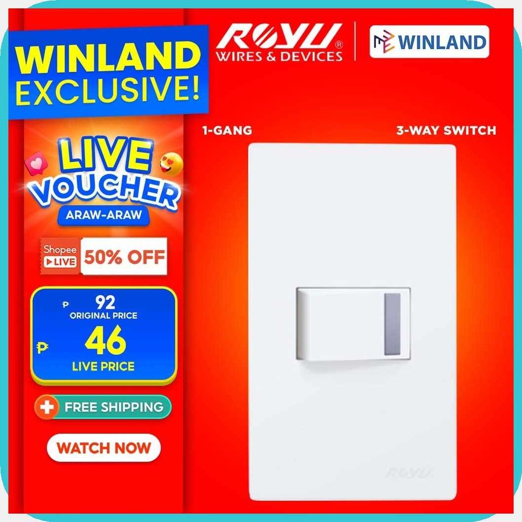 Royu by Winland WD 1-Gang 3-way Switch WD701 | Shopee Philippines