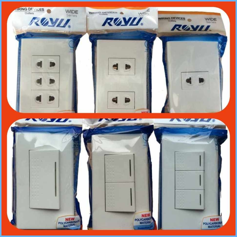 Royu Wide Series Switch with Reflector / Universal outlet (1gang 2 gang ...