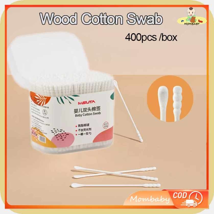 Mombaby Wood Cotton Swab Applicator Stick Double-ended Cotton Swab ...