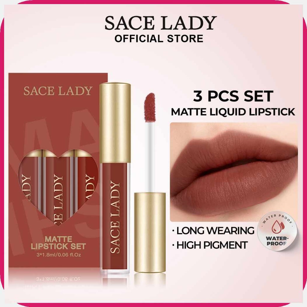 SACE LADY Matte Liptint Set Matte Liquid Lipstick Long Wearing ...