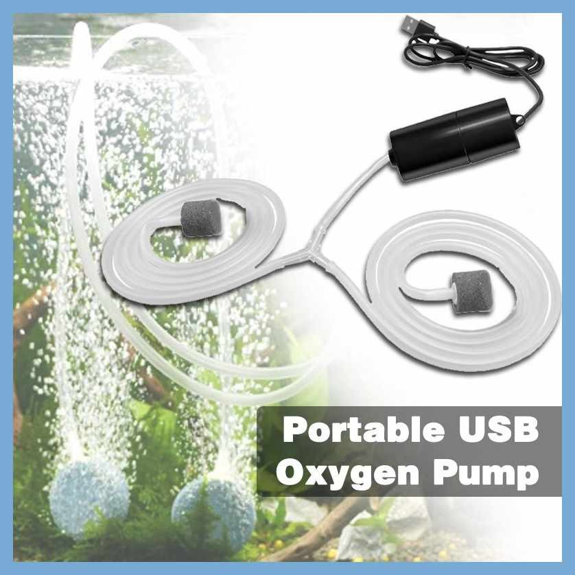 Aquarium Fish Tank Air Pump Portable USB Mini Oxygen Air Pump Filter ...