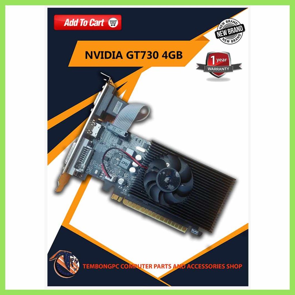 Nvidia GT 730 4gb 64Bit with low profile bracket | Shopee Philippines