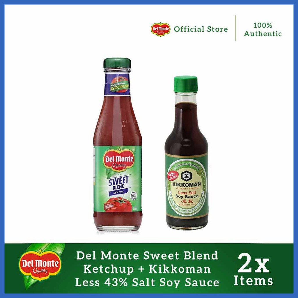Del Monte Sweet Blend Ketchup 320g in Glass Bottle & Kikkoman Less 43% ...