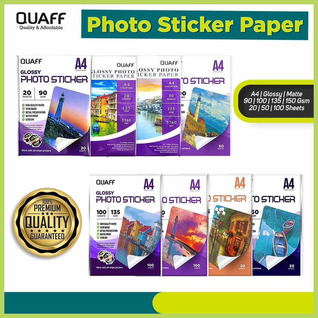 QUAFF(e:Glossy~jH?Sticker*ew?A4*ya?Size*s?Photo*q?Sticker*J?Paper*L ...
