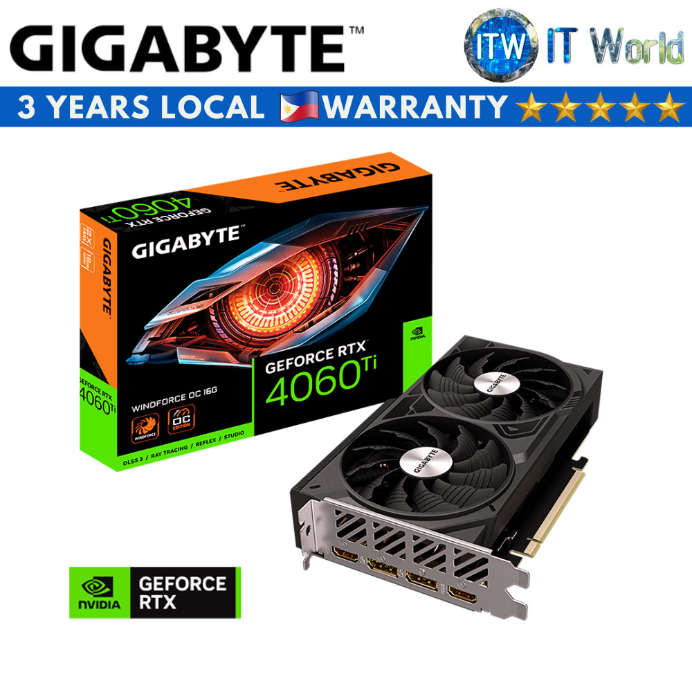 Gigabyte Geforce RTX 4060 Ti Windforce OC 16GB GDDR6 Graphic Card (GV ...
