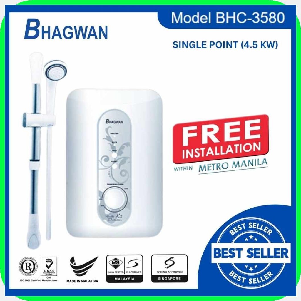 Bhagwan Electric Water Heater set Single Point BHC-3580 2022 Model ...