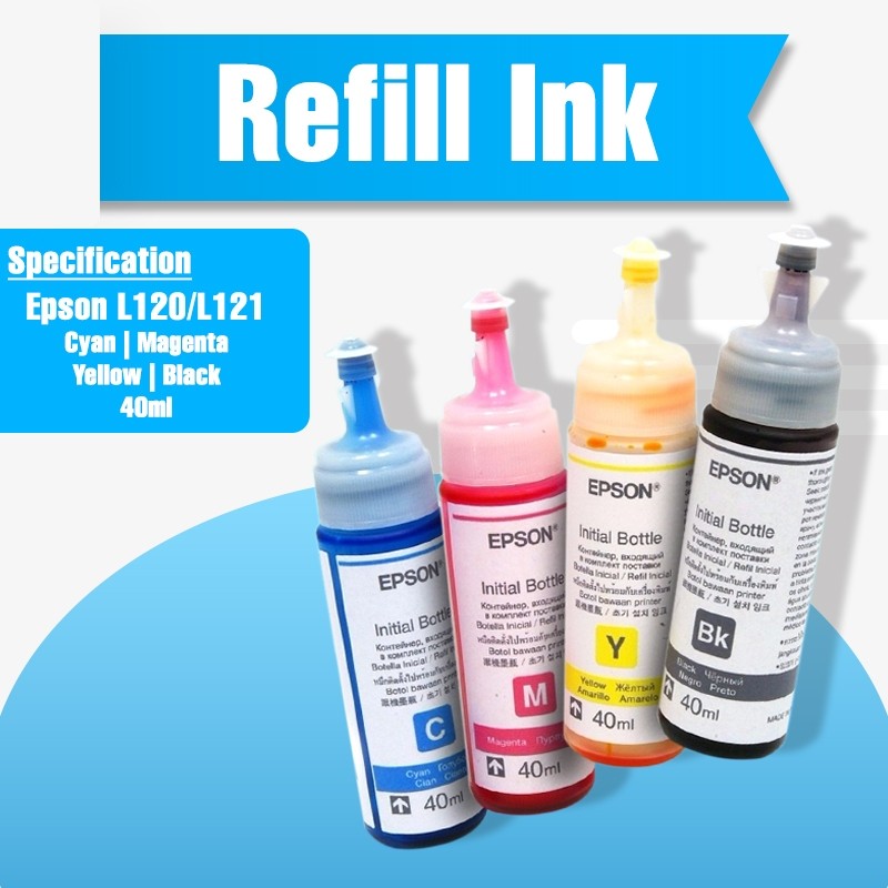 EPSON L120/L121 Printer Original Ink 4-Color 40ml (1 set) | Shopee ...