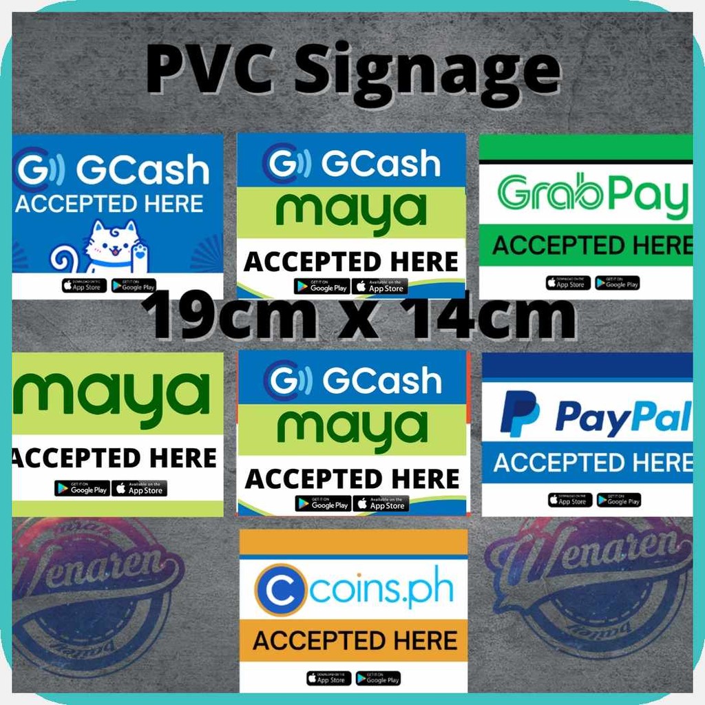 Gcash~b^Maya`d)Online$Vk^Payment/aD^PVC/Ri^Waterproof/pm^Signage/cy^For ...