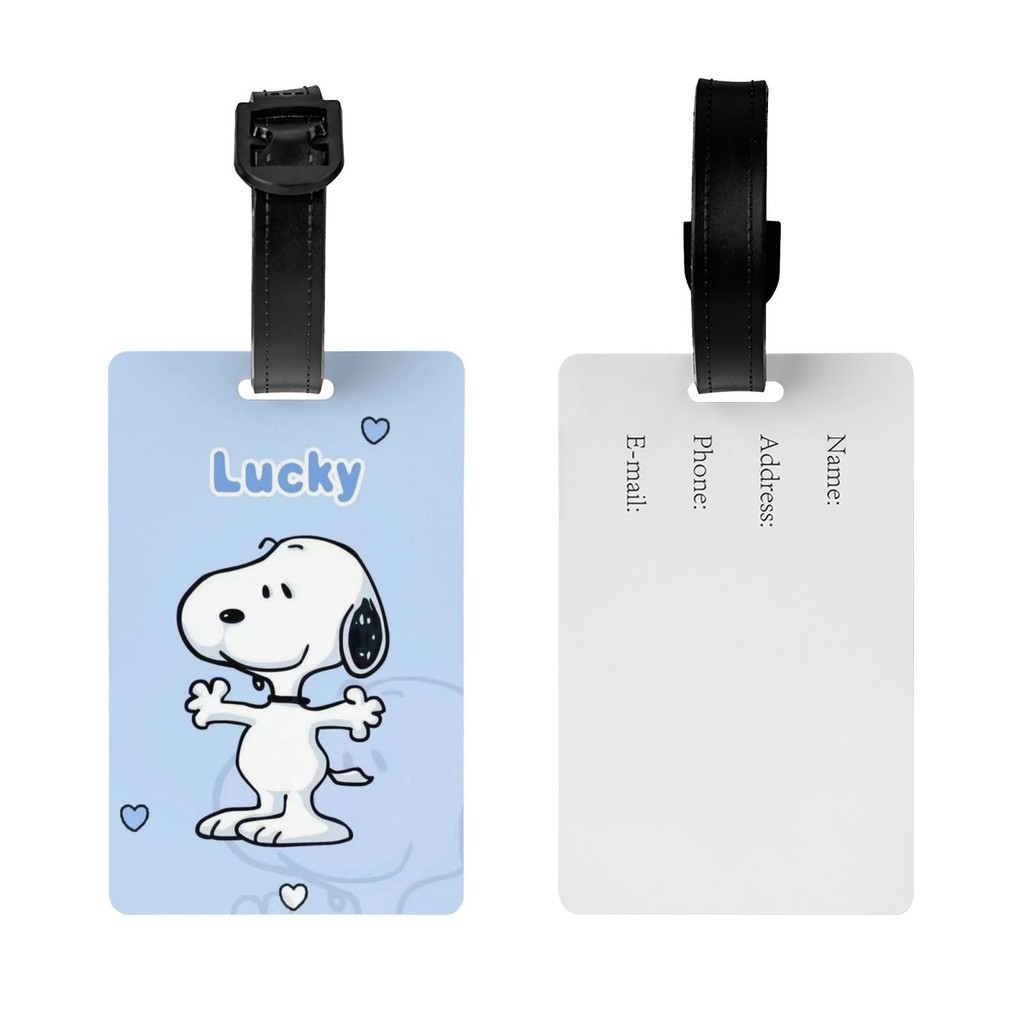 Snoopy Luggage Tag Waterproof Travel Name Tag Cute Personalised PVC ...
