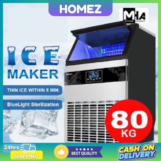 Automatic Ice Maker Machine 80Kg Heavy Duty Commercial and Household ...