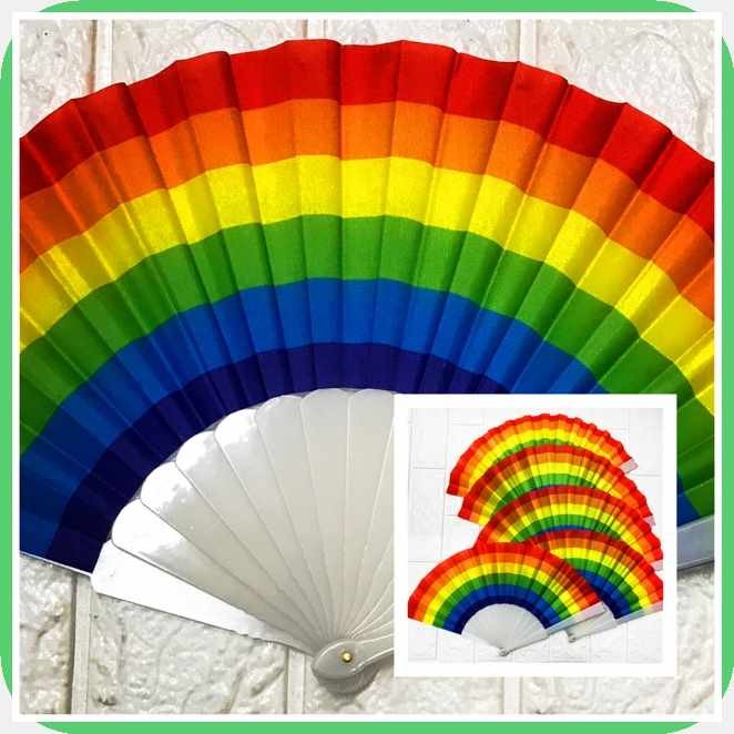 100% Original J&S Folding Fan For Women’s Rainbow Design | Shopee ...
