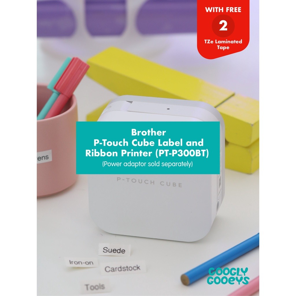Brother P-Touch Cube Label and Ribbon Printer PT-P300BT, DIY Craft ...