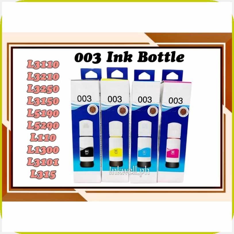 003 Ink Bottle 4 Colors BCYM for printer L3110 L3210 L3250 L3150 L5190 ...