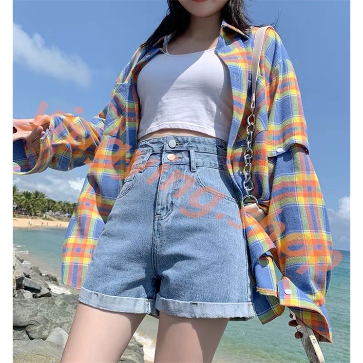 High waist demin maong short for women | Shopee Philippines