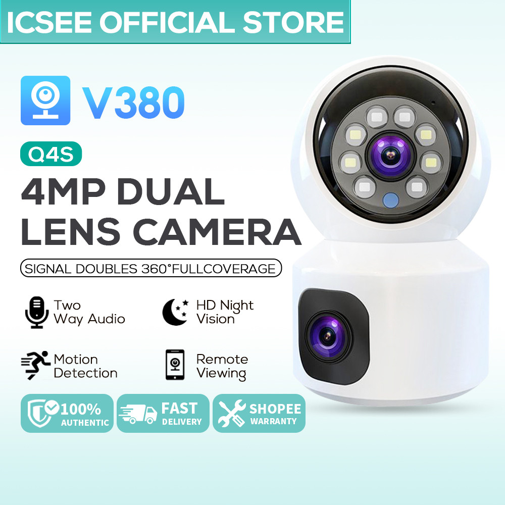 V380 Pro Q4S Dual Lens Dual Screen HD 1080P Wifi 360° Motion Detection ...