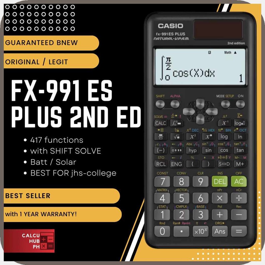 CASIO FX991ES PLUS 2ND EDITION SCIENTIFIC CALCULATOR original wt 1 yr ...