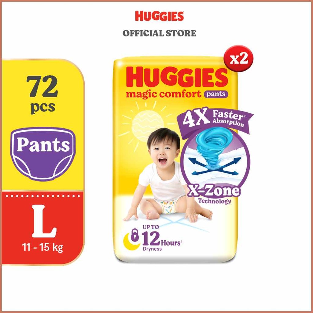 Huggies Magic Comfort Jumbo Large 36 pcs x 2 packs (72 pcs) | Shopee ...