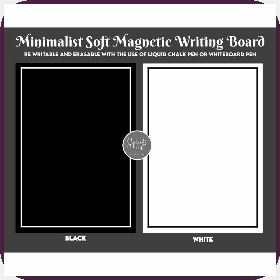MINIMALIST FLEXIBLE MAGNETIC WRITING BOARD ONLY REWRITABLE ERASABLE IN ...