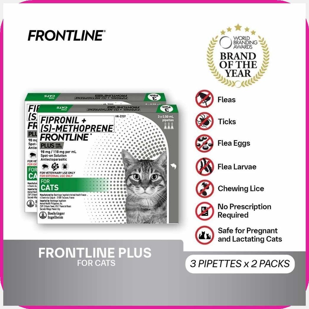 Frontline Plus For Cats Anti Tick And Flea Spot-On Anti Itch Pulgas ...