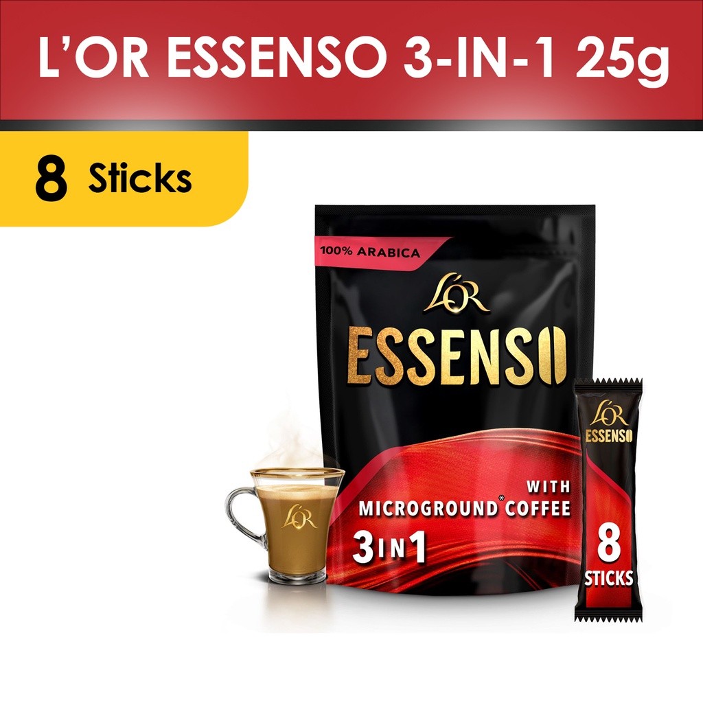 L'OR Essenso 3 in 1 Coffee with Micro Ground Coffee 25g (8 Sticks ...