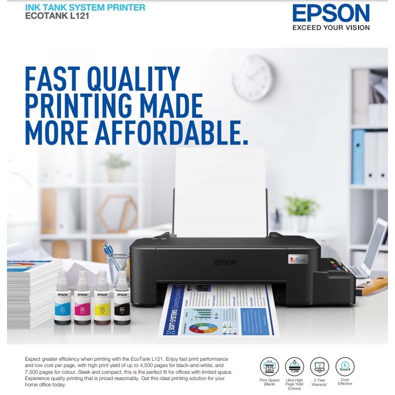 Epson L121 Ecotank Ink Tank Printer | Shopee Philippines