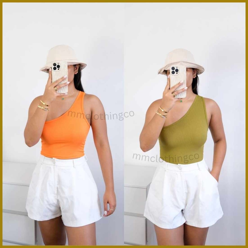 Knitted~Zs^OneC+Sided_U:Croptop%W;|&MM&Clothing | Shopee Philippines
