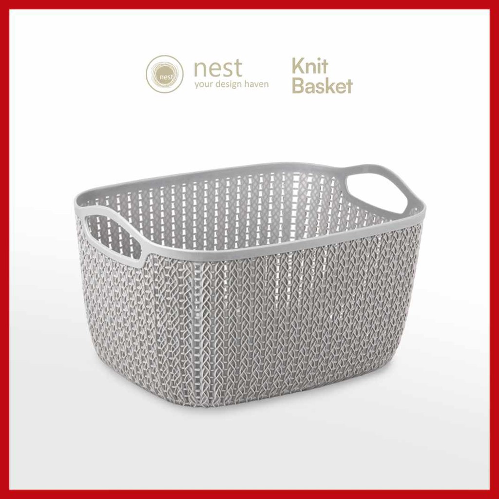 NEST DESIGN LAB Knit Basket Storage Basket Gray | Shopee Philippines