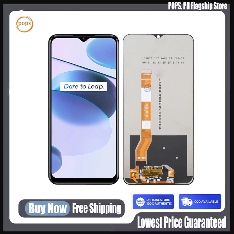 Realme LCD Realme C35 LCD Digital Touch Screen Display Frame Assembly ...