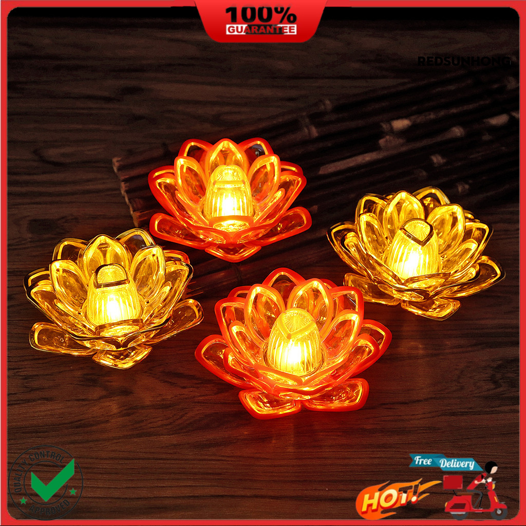 COD→☃Diwali LED Lotus Candle Lamp Operated Electronic Flameless Candles ...
