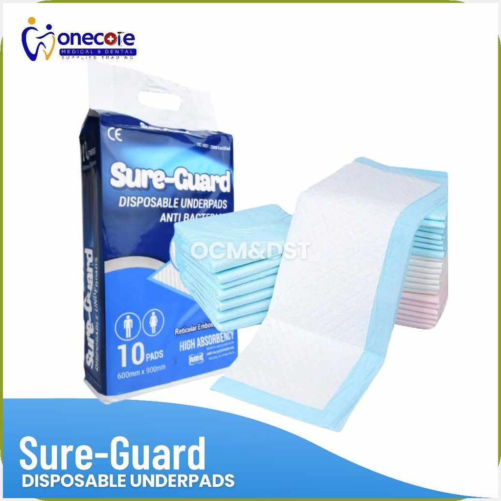 Sure-guard |=l@Underpads_ho:Disposable%wd:(10%PQ:pads/pack) | Shopee ...