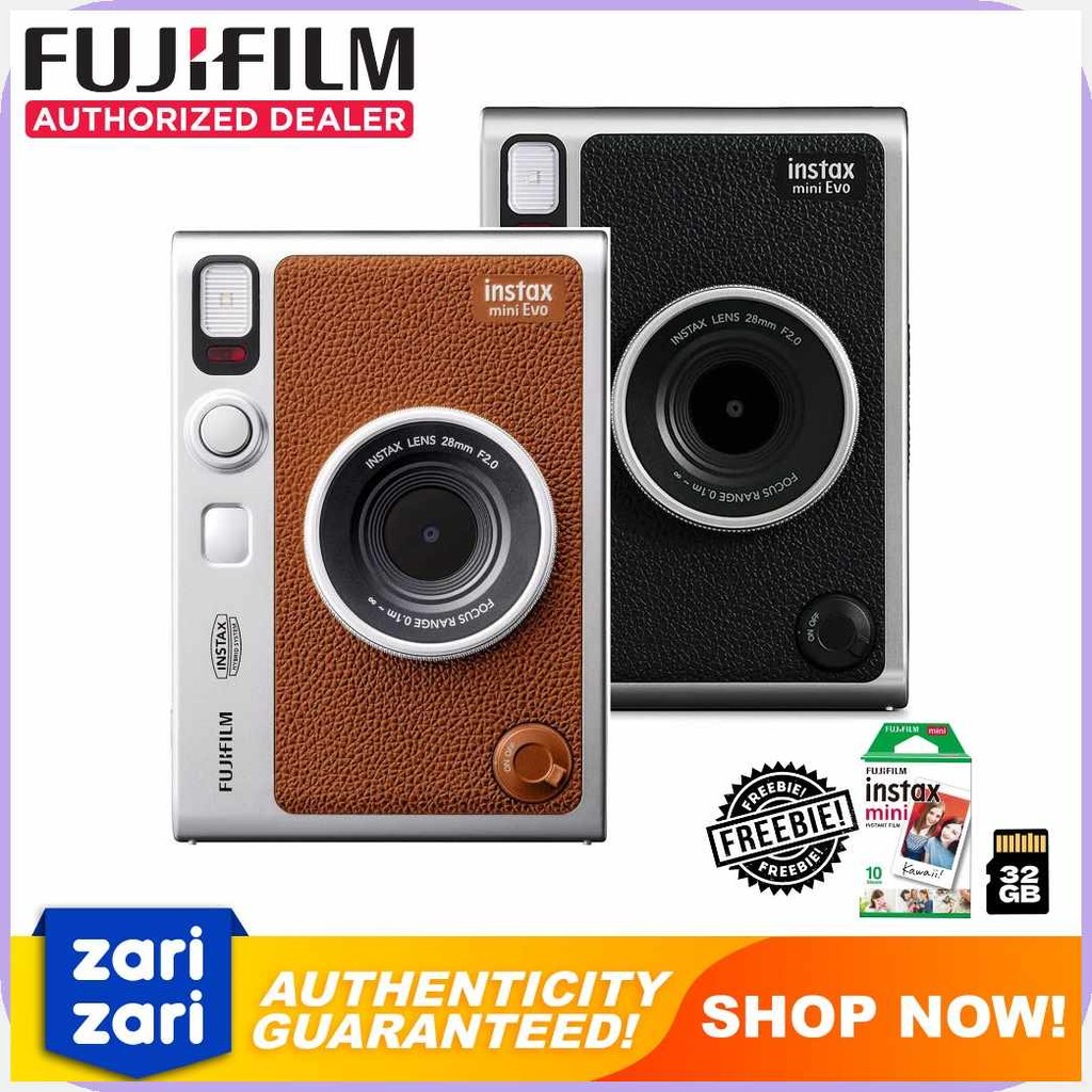 FujiFilm Instax Mini Evo Instant Camera with Free Film 10 sheets + 32GB ...