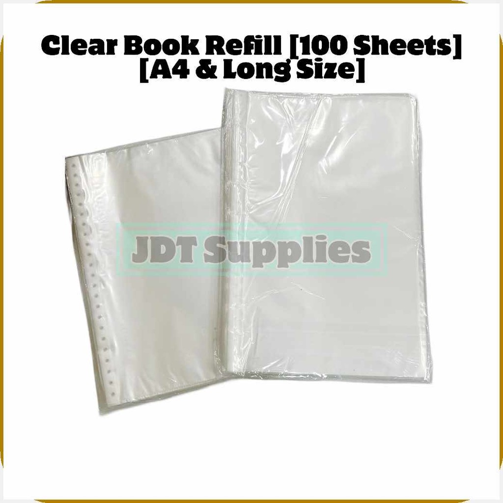 Clear Book Refill [100 Sheets] [A4 & Long Size] | Shopee Philippines