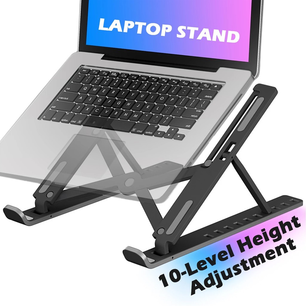 Folding Laptop Stand Tablet Rack Adjustable Laptop Holder Black ...