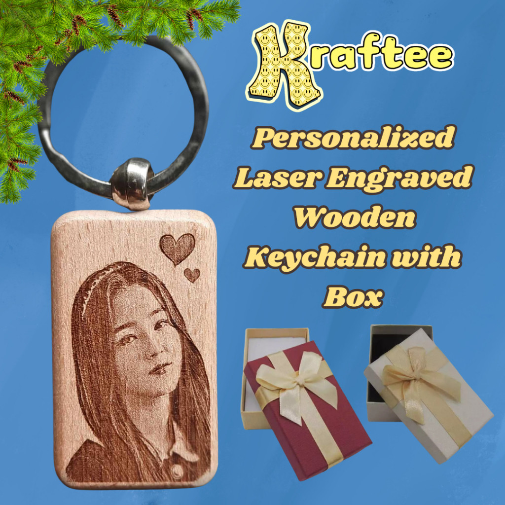 Personalized Laser Engraved Wooden Keychain with Box | Shopee Philippines