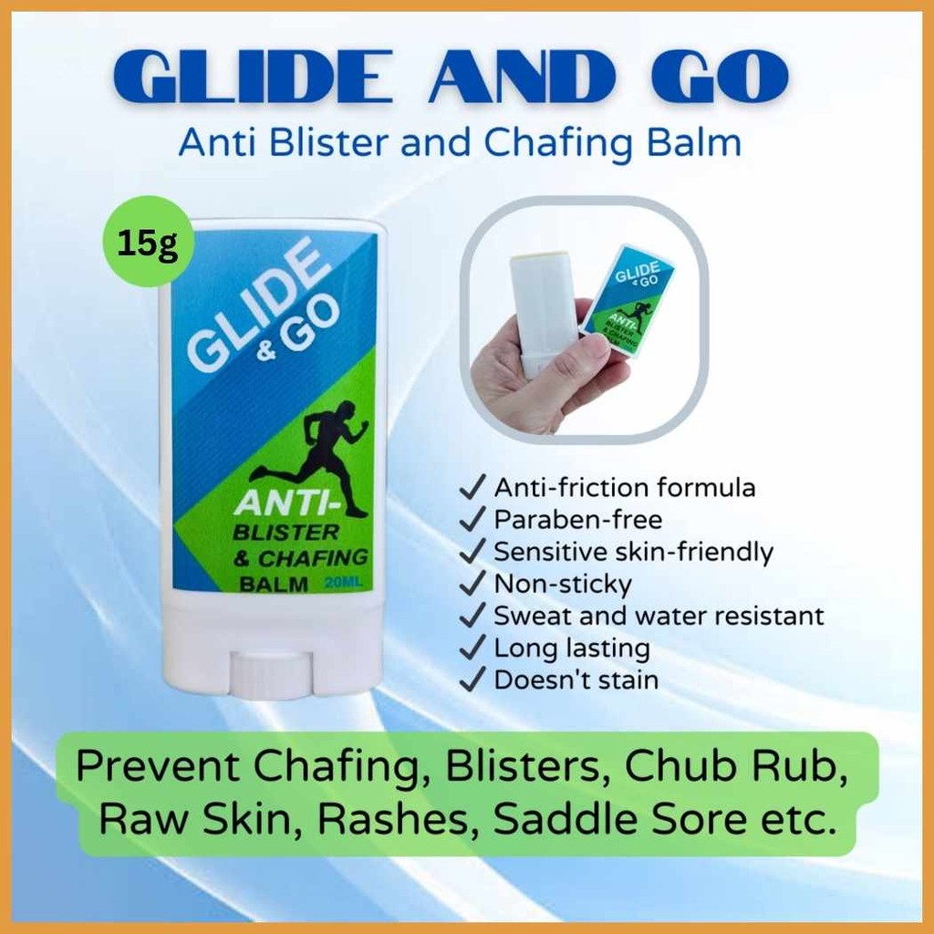 Glide)a~and/Tm)Go}R)Anti}t)Blister}y)and}q)Chafing}PD)Balm}By)15g ...