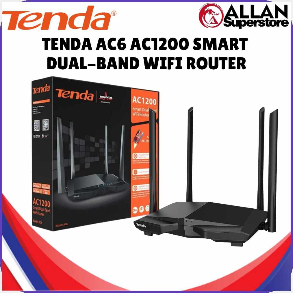 Tenda(kt$Ac6!t!Wireless!p,Wi-Fi!e,Router!x,5g!u,1200mbps!S,2.4ghzEW-5 ...