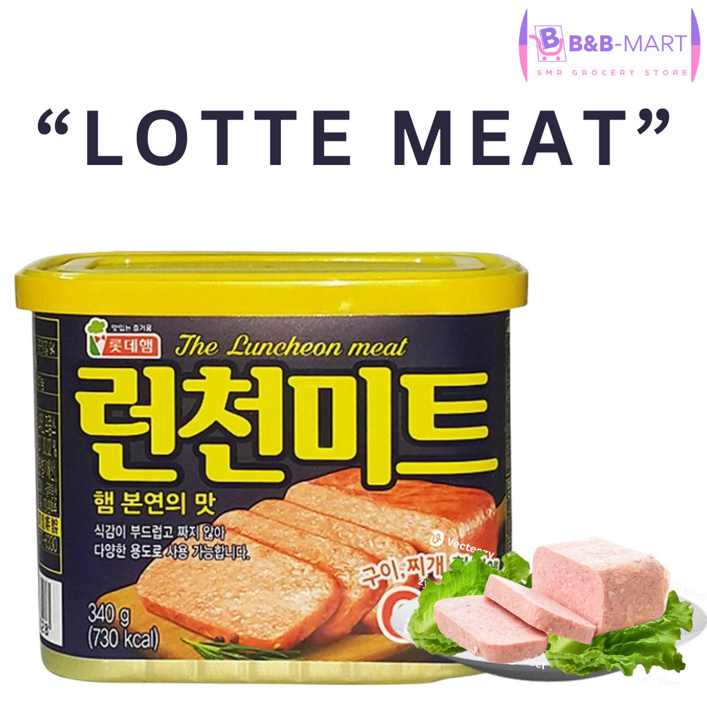 Lotte Luncheon Meat Korean Canned Goods Original 340g Meat Luncheon ...