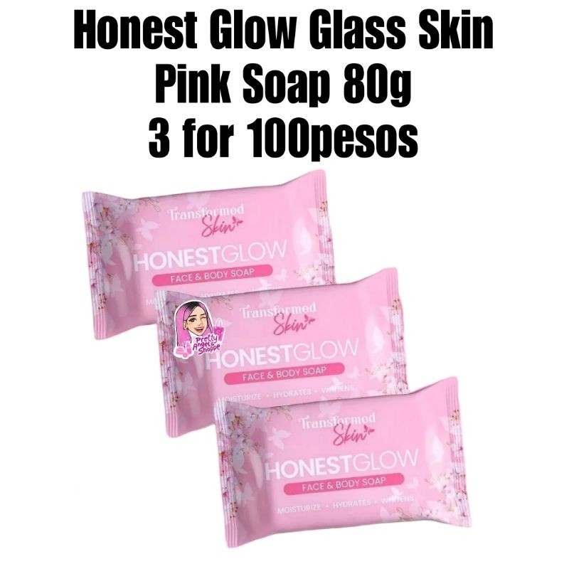 3 for 100 - Honest Glow Glass Skin Pink Soap 80g | Shopee Philippines
