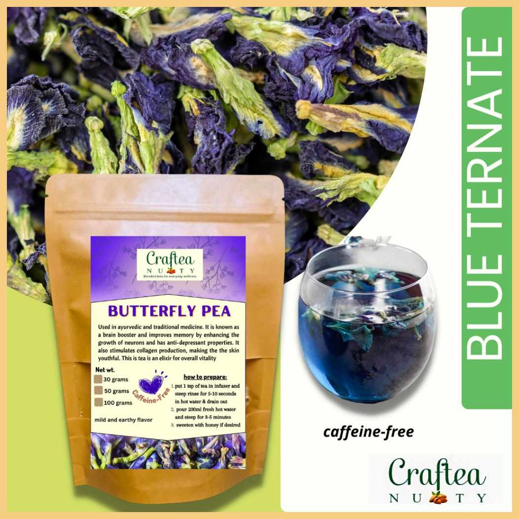 Dried Blue Butterfly Pea Tea | Butterfly Flower Tea | Blue Ternate ...