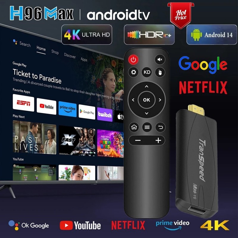 Android Smart TV Stick HDR Set Top 2.4G 5G Dual WiFi 4K TV Plus Box ...