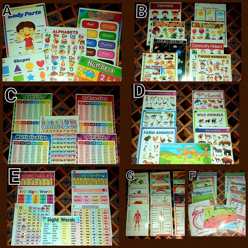 LOWEST PRICEBUNDLE DEALLAMINATED EDUCATIONAL CHARTS A4 SIZESET CHARTS ...