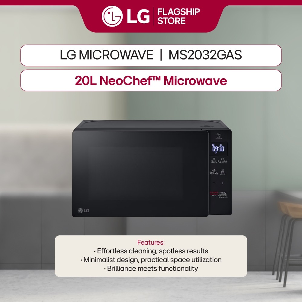 LG 20L NeoChef Non-Inverter Microwave Oven in Black MS2032GAS | Shopee ...