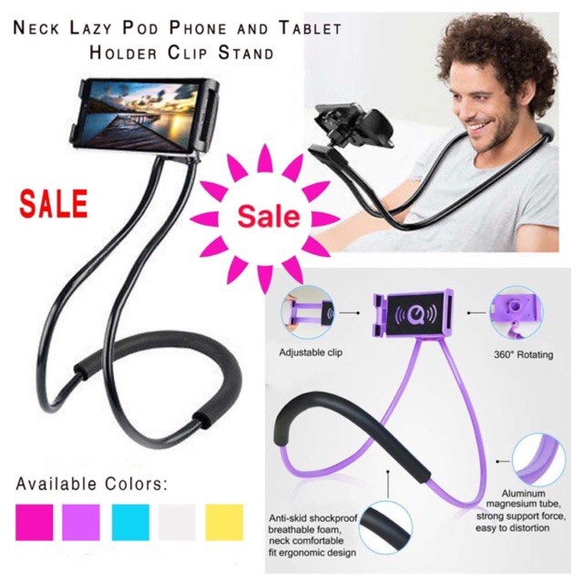 Neck Lazy Pod Phone and Tablet Holder Clip Stand | Shopee Philippines