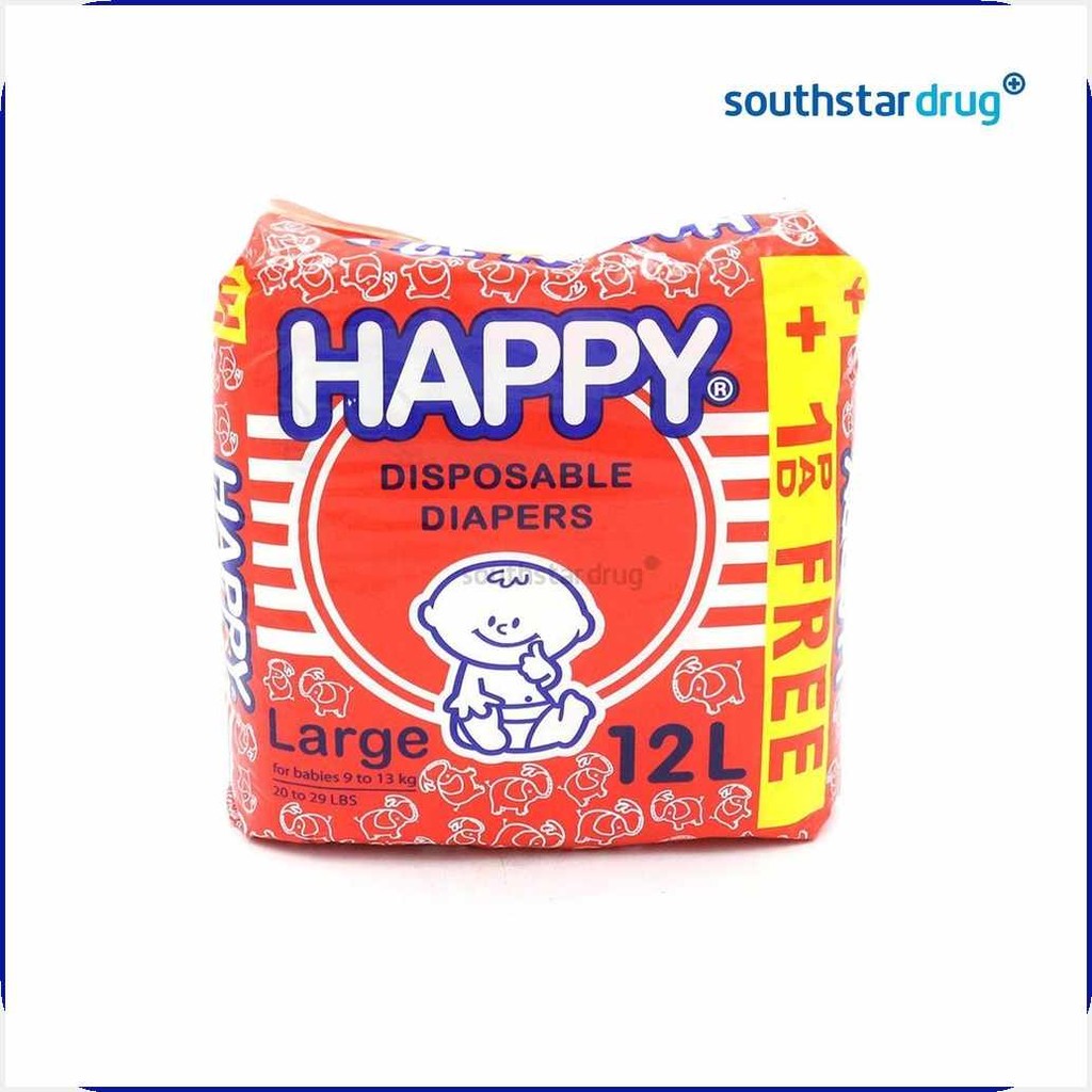 Happy Large Disposable Diaper - 13s | Shopee Philippines