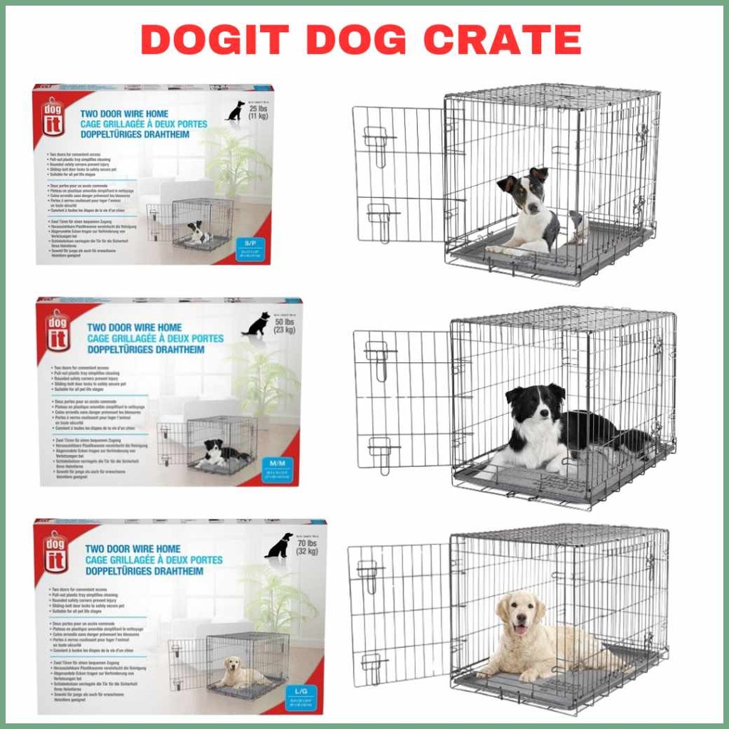 Dogit!O=Collapsible=mv?Dog`AD;Cage&Pet&Crates&Two&Door&with Divider ...