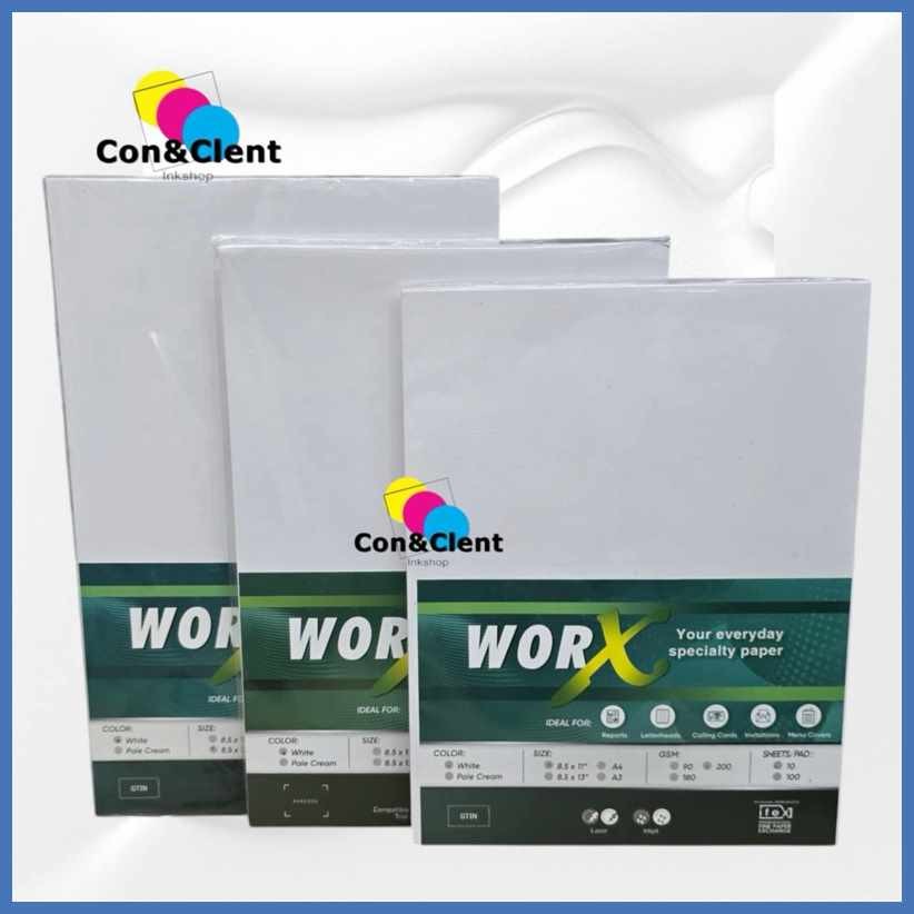 Worxs Specialty Paper 200gsm white 10pcs per pack ( Short/a4/Long ...