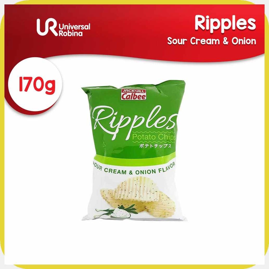 Calbee Ripples Potato Chips Sour Cream & Onion (170g) | Shopee Philippines
