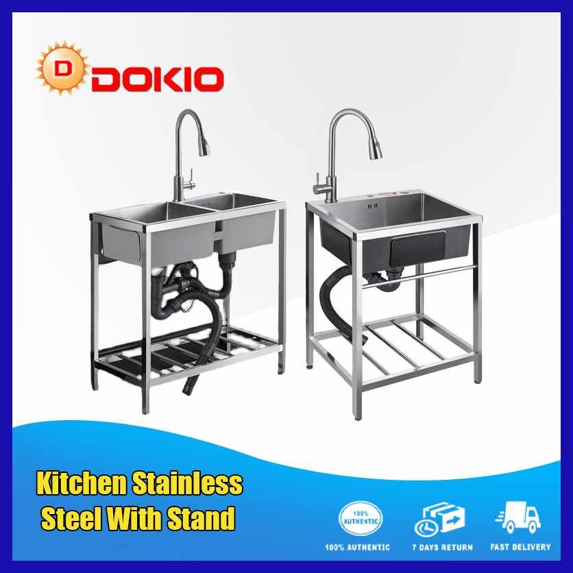 DOKIO 304 Stainless Kitchen Sink With Stand Facuet Heavy Duty Laundry ...